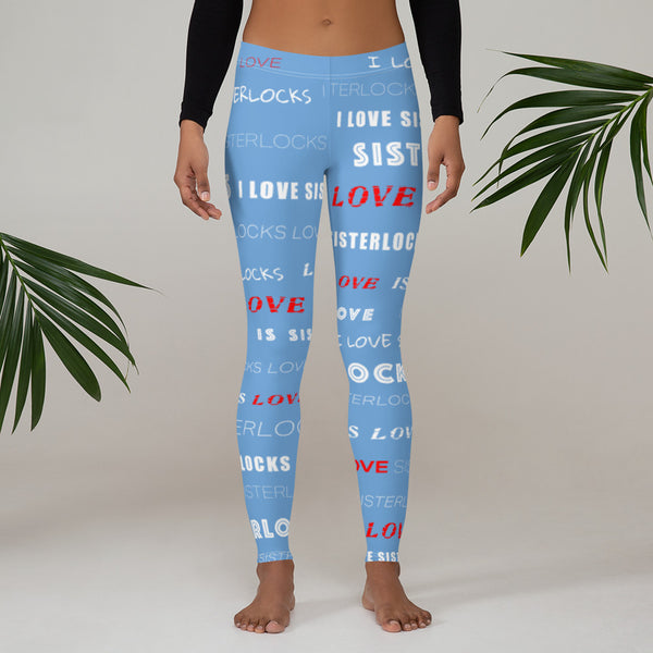 I Love Sisterlocks Leggings - (Blue) – Locs Shop